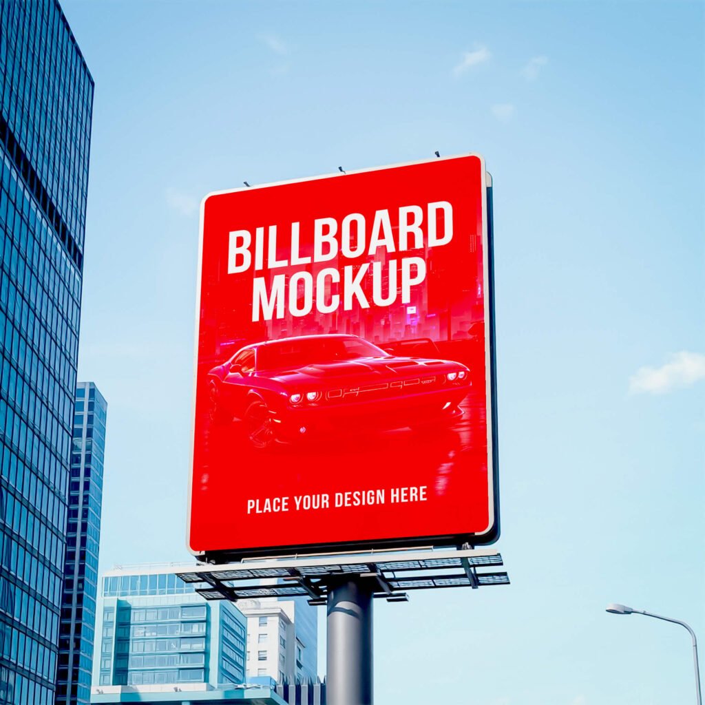 Free Vertical Billboard Mockup